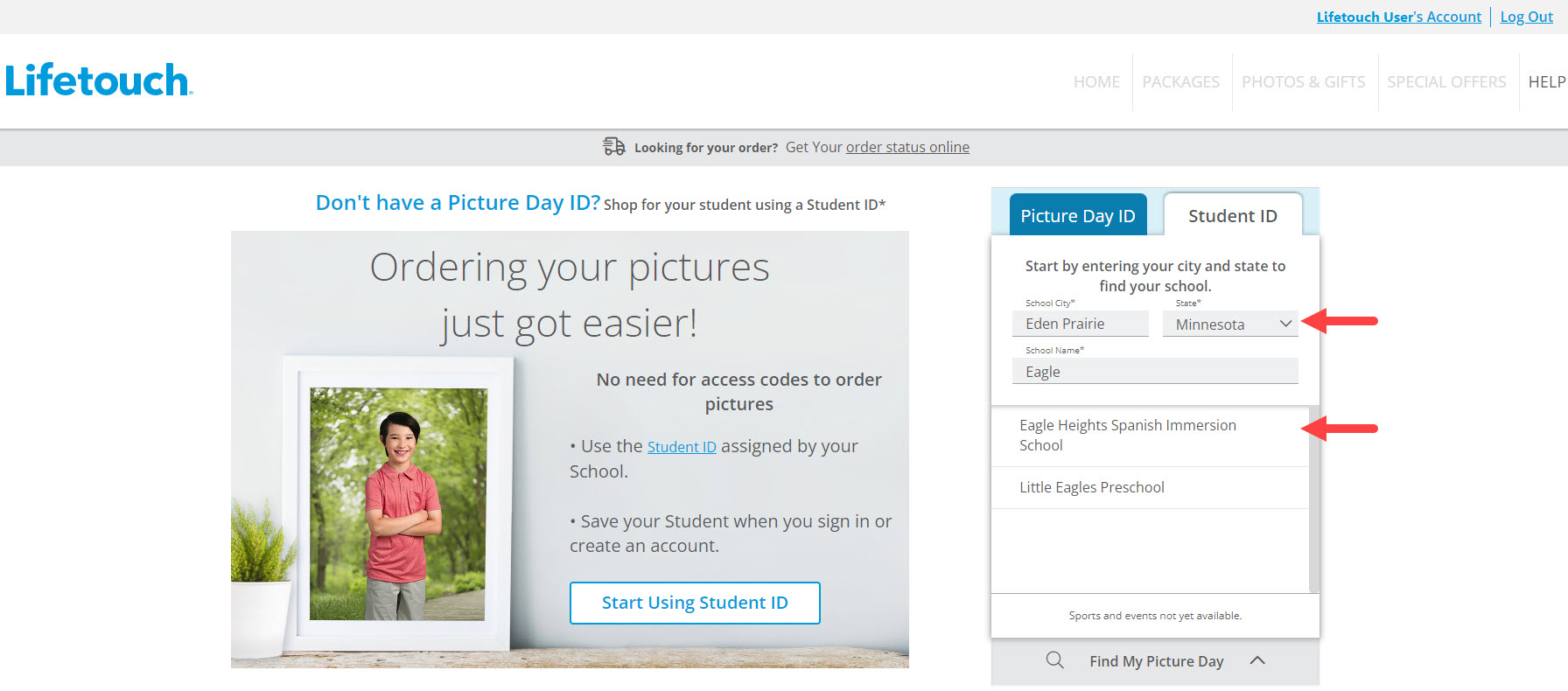 Student ID for Mylifetouch Accounts